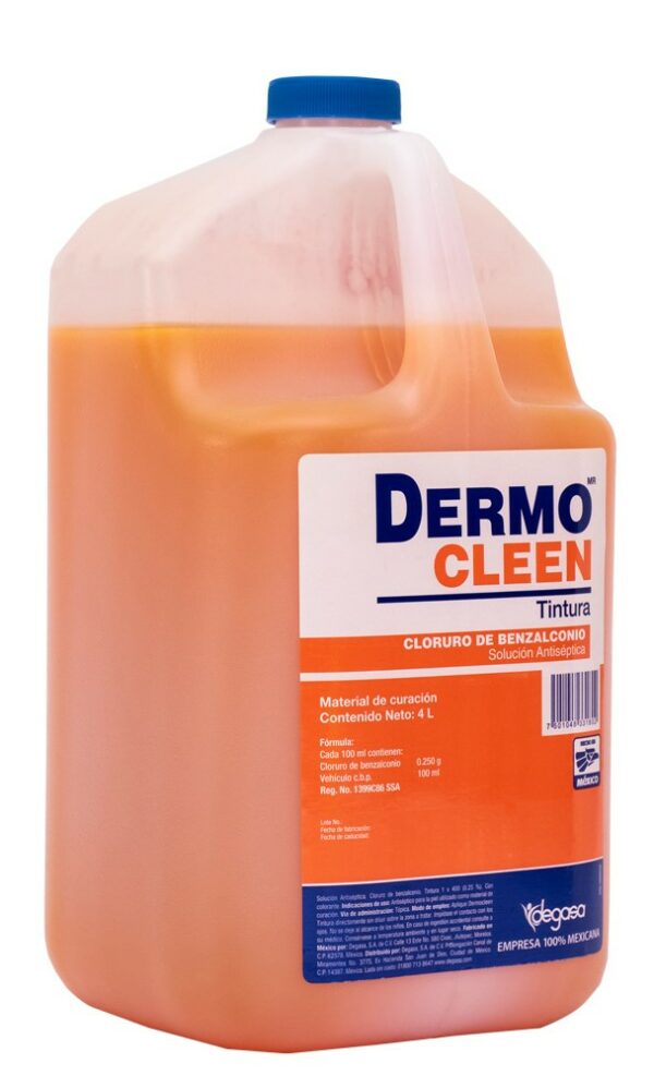 CLORURO DE BENZALCONIO TINTURA DERMOCLEEN BOTE 4 LTS – DVC Medical Life ...